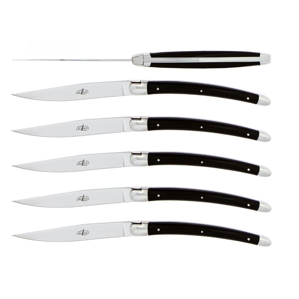 Forge de Laguiole Signature C. Ghion table knives set - horn handle ...