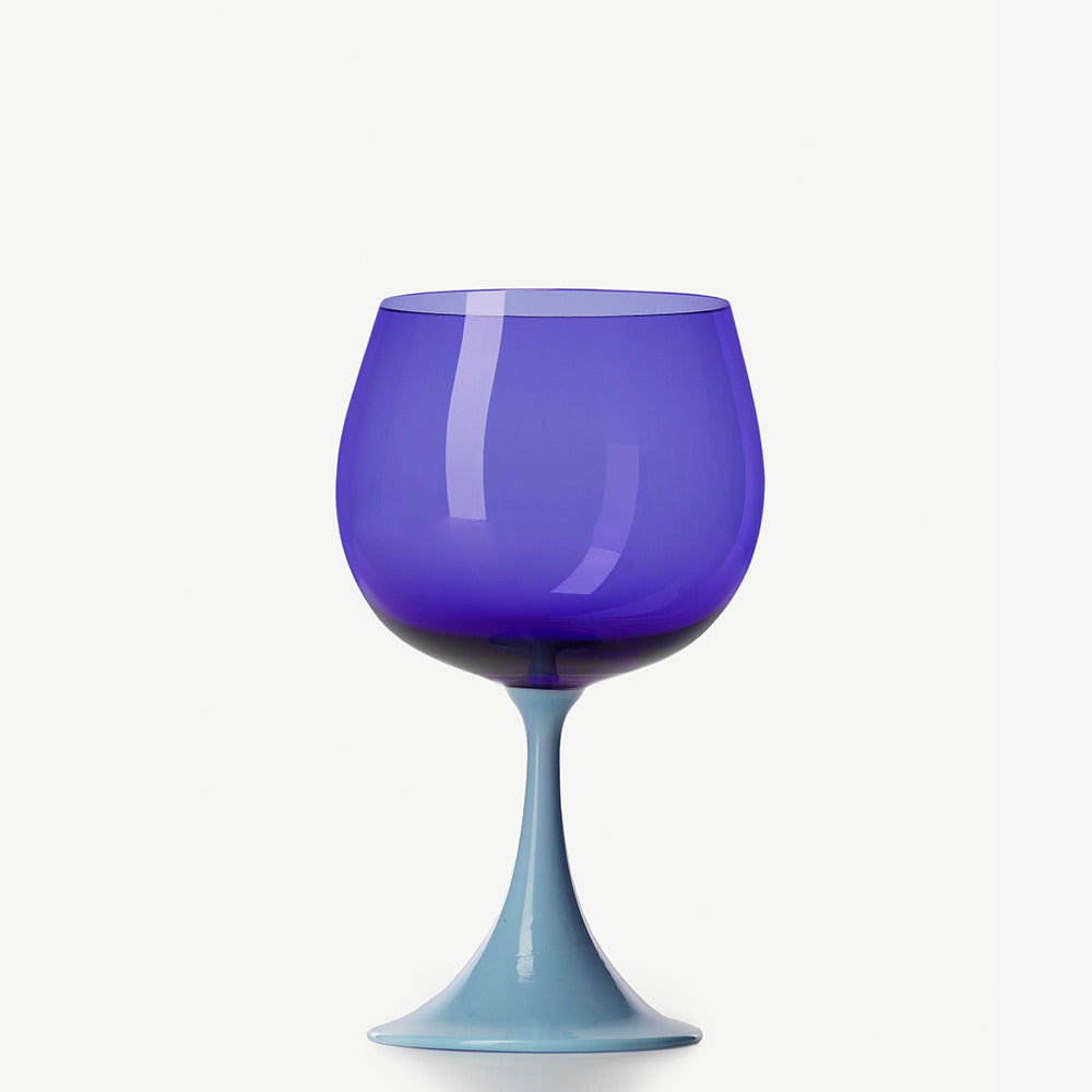 Nason Moretti Burlesque bourgogne red wine chalice light blue and blue ...