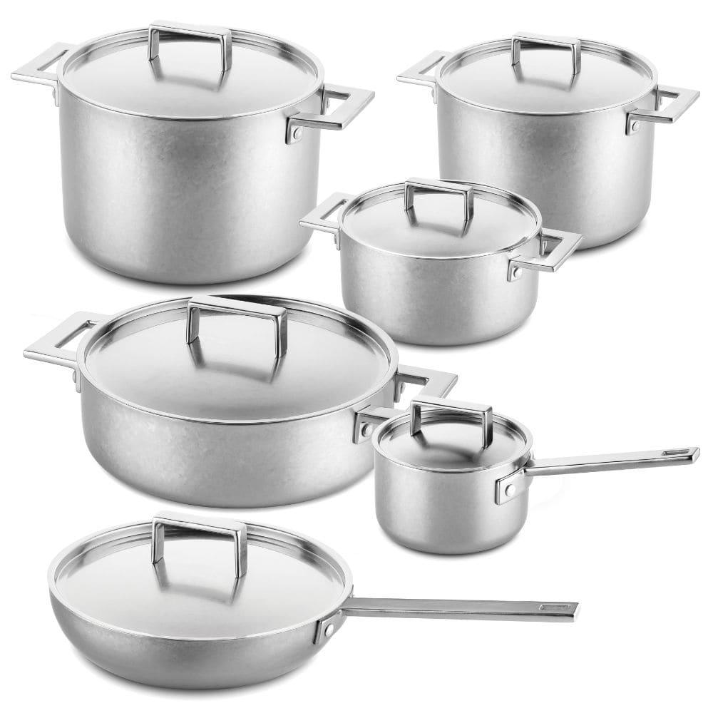Mepra Attiva Vintage 12-piece cookware set pewter