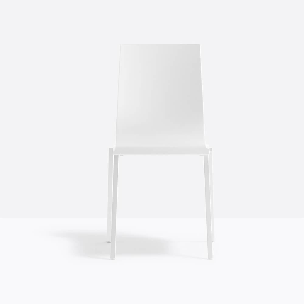 Pedrali Kuadra 1101 white chair with chromed steel legs – ShopDecor