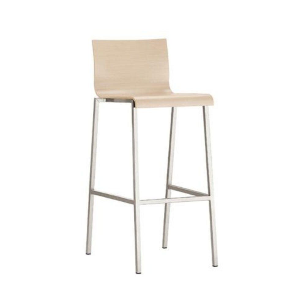 Pedrali Kuadra 1326 wooden stool with seat H.80 cm. – ShopDecor